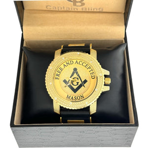 Gold Tone Masonic Men's Watch - Wholesale Masonic Watches