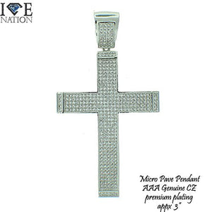 MICRO PAVE CROSS PENDANT,