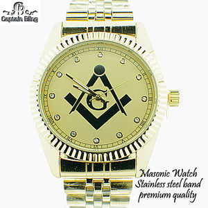 Gold Tone Masonic Men's Watch - Wholesale Masonic Watches